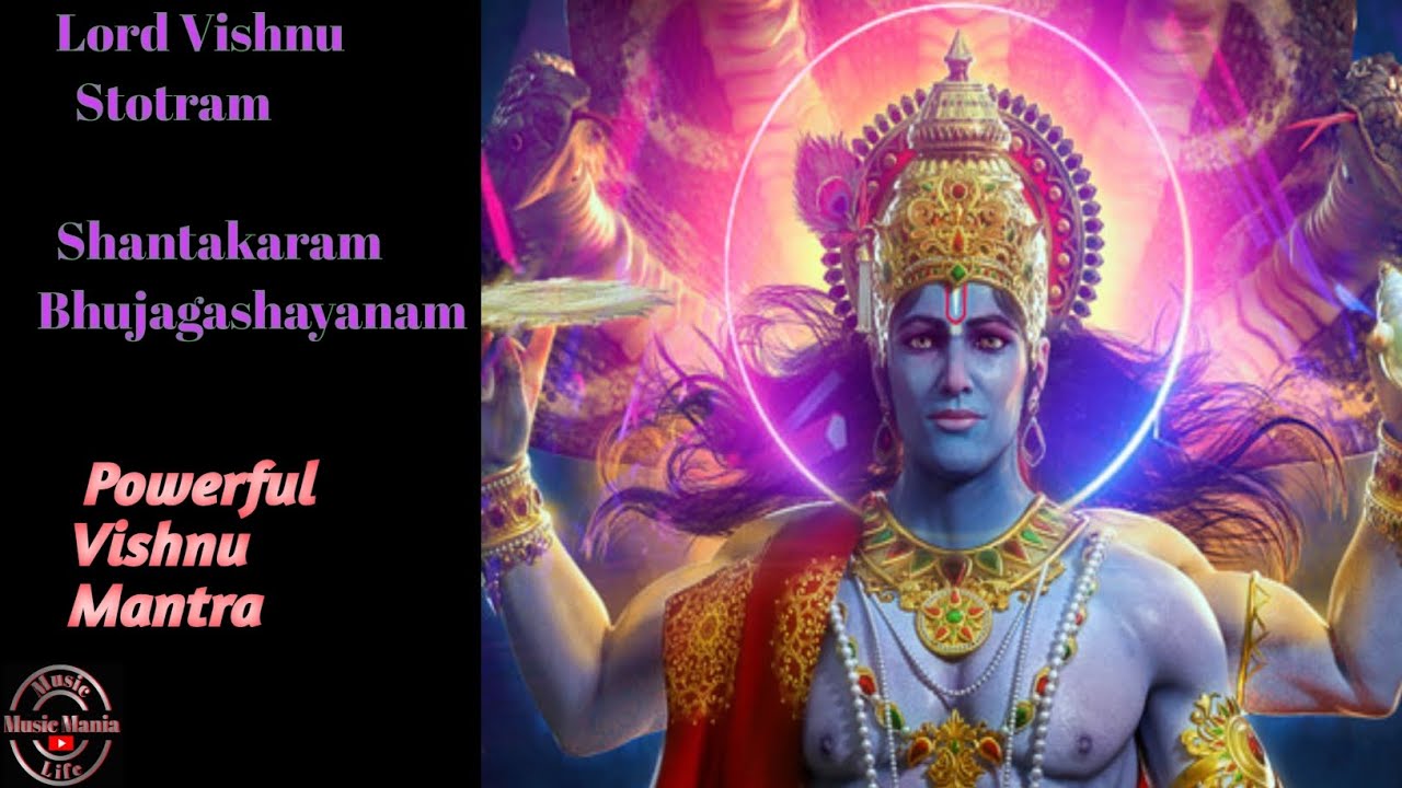 Lord Vishnu Strotram || Shantakaram Bhujagashayanam || Powerful Vishnu ...