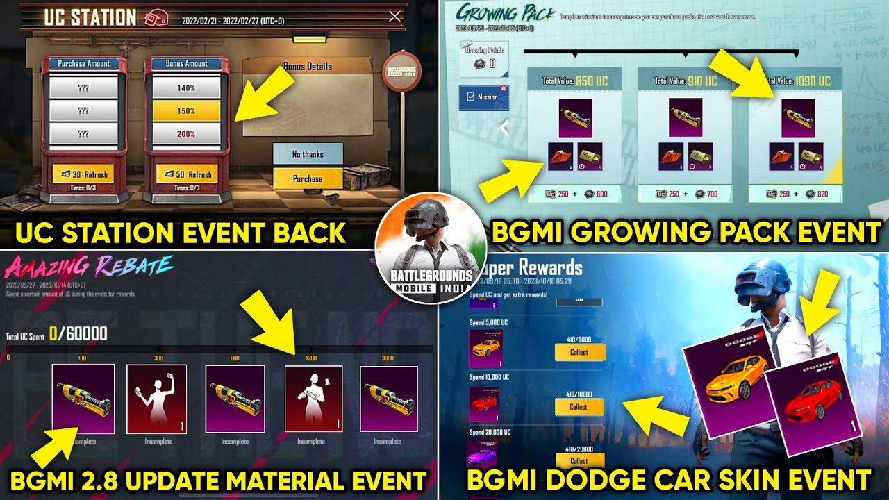 BGMI 2.8 UPDATE NEW MATERIAL EVENT😍|BGMI UC STATION EVENT BACK💥| BGMI ...