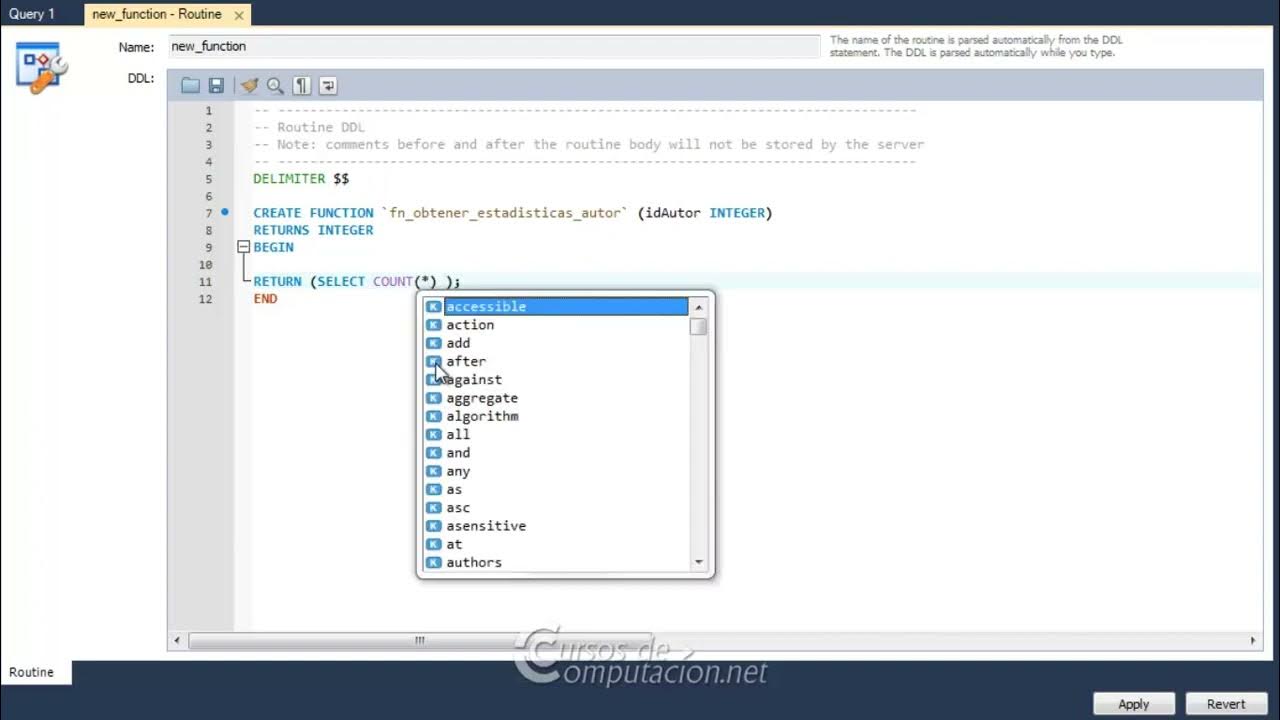 14. Creando funciones en MySQL Workbench - YouTube
