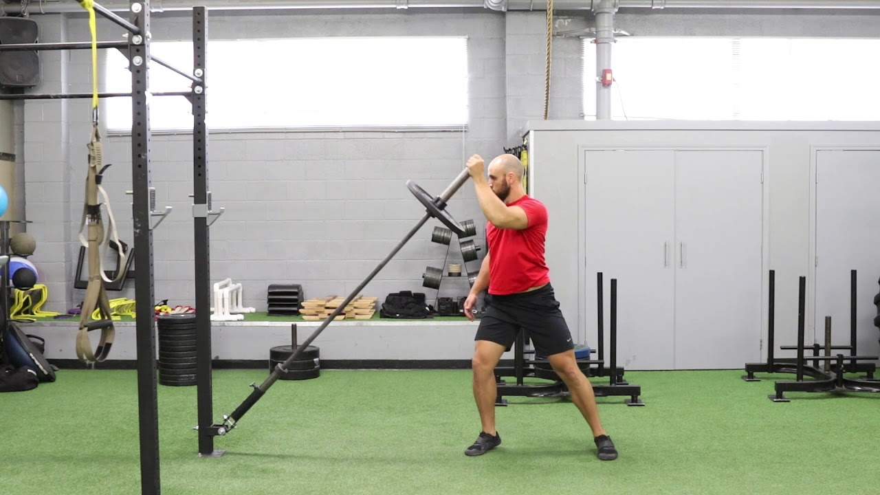 Landmine Rotational Push Press - YouTube