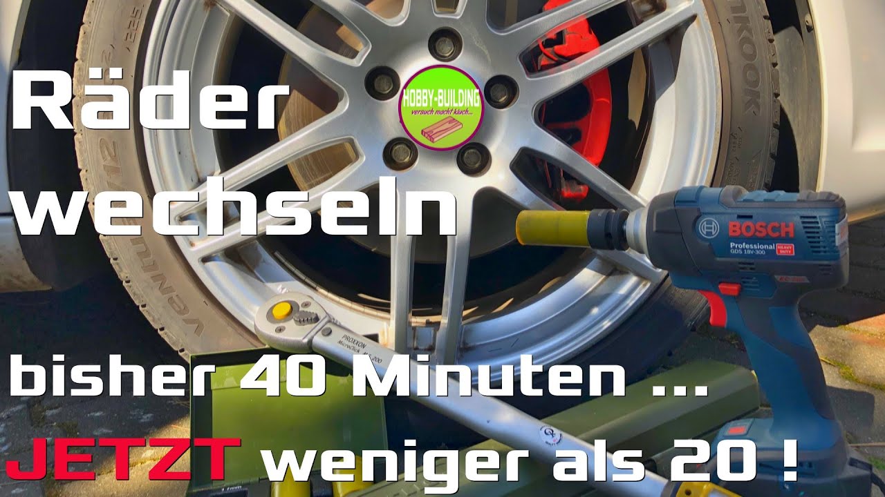 Räder schnell wechseln Bosch Drehschlagschrauber GDS 18V 300 - YouTube