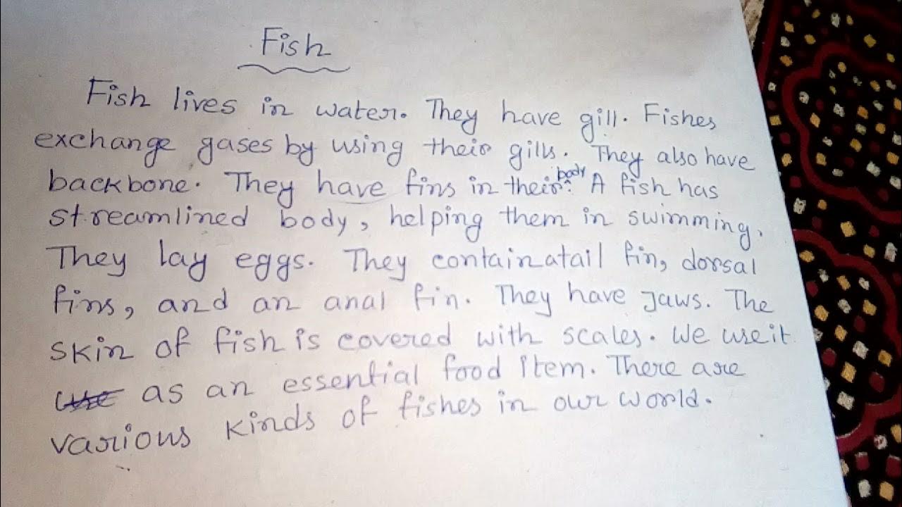 Fish paragraph /essay fish - YouTube
