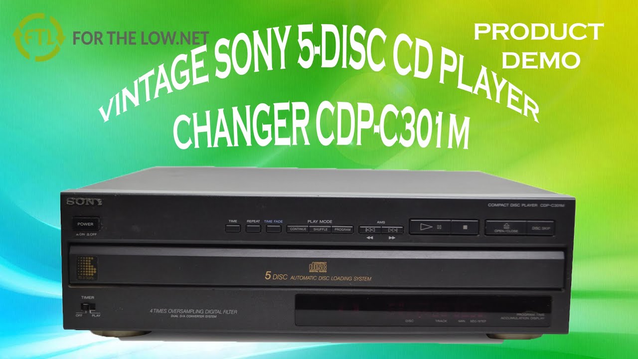 VINTAGE SONY CD COMPACT DISC PLAYER WITH TIMER AND SLIM DESIGN CDP ...
