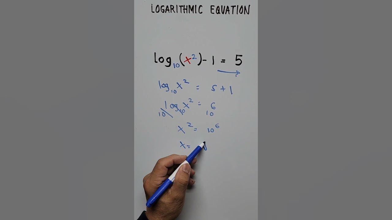 Solving Logarithmic Equation (without using a calculator ...