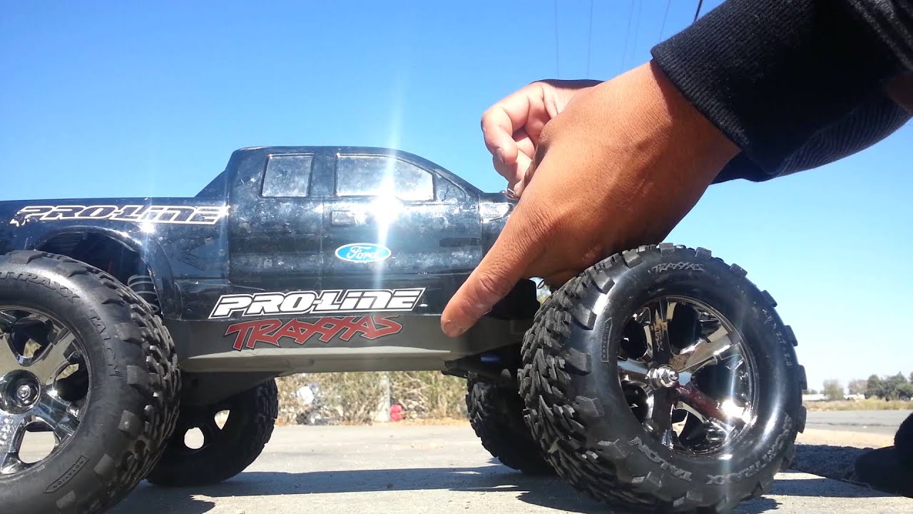Stampede 4x4 ford raptor proline body with LED'S - YouTube