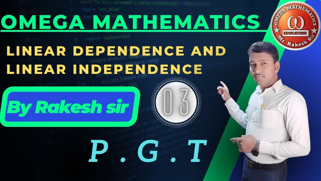 LINEAR DEPENDENCE AND LINEAR INDEPENDENCE . - YouTube
