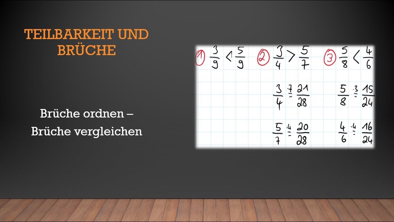 Teilbarkeit und Brüche - Brüche ordnen / Brüche vergleichen | Mathe ...