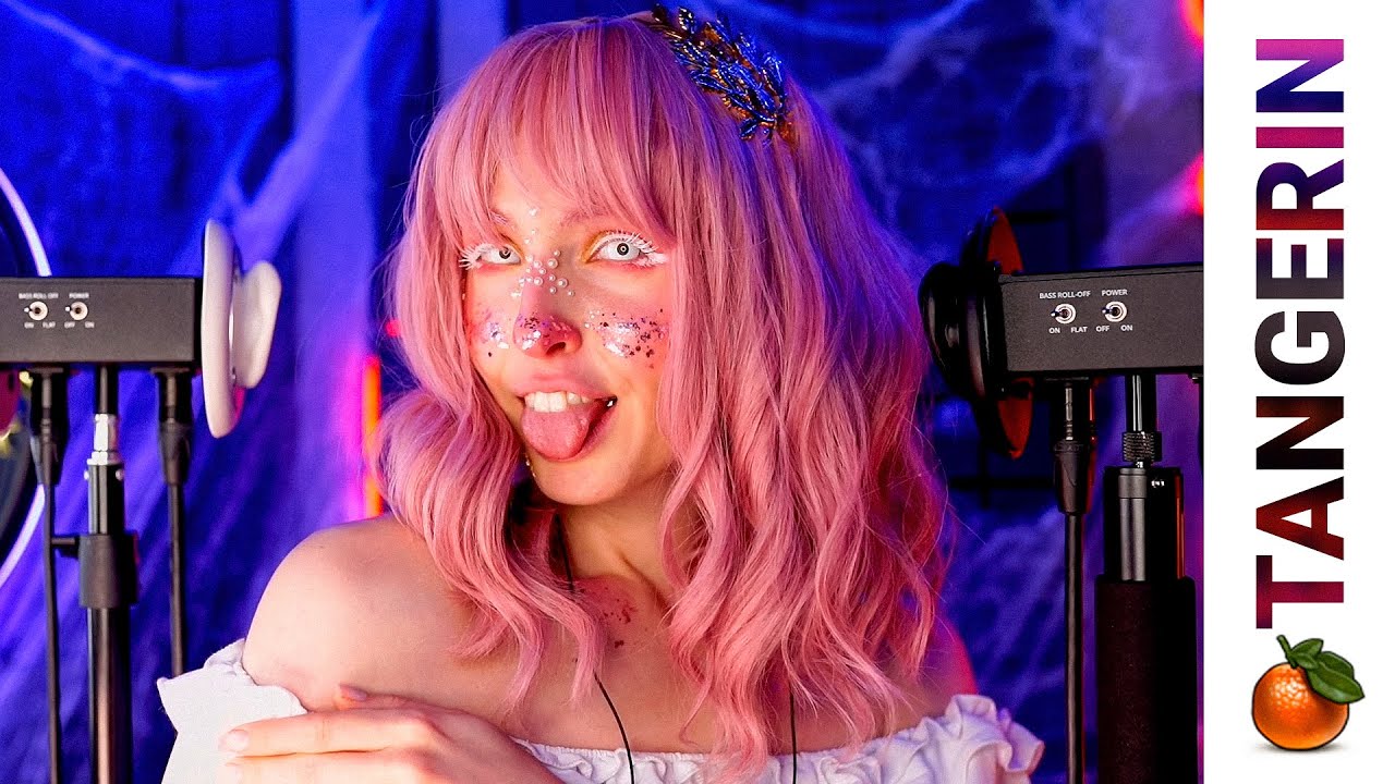 ASMR Mouth Sounds / Inaudible Whispering / Ear Massage | Tangerin - YouTube