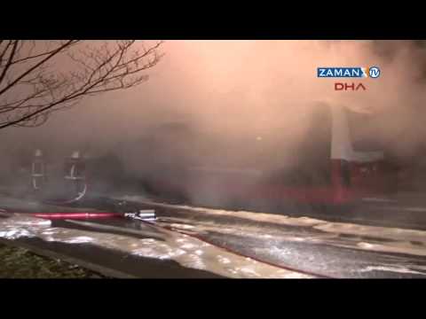 Malatya'da test sürüşü yapan trambüs yandı