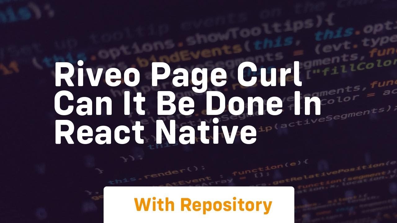riveo page curl can it be done in react native - YouTube