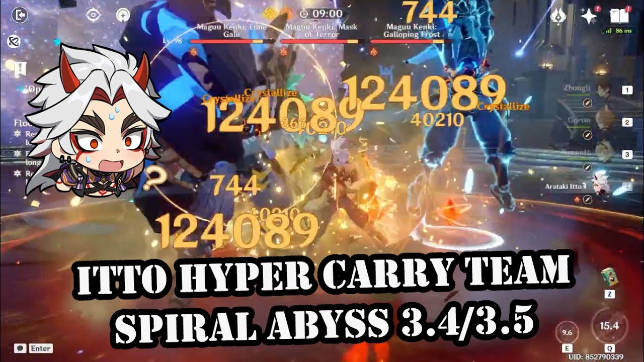 Itto C0 R1 Hyper Carry Team - Bot Half [Spiral Abyss 3.4/3.5] - YouTube