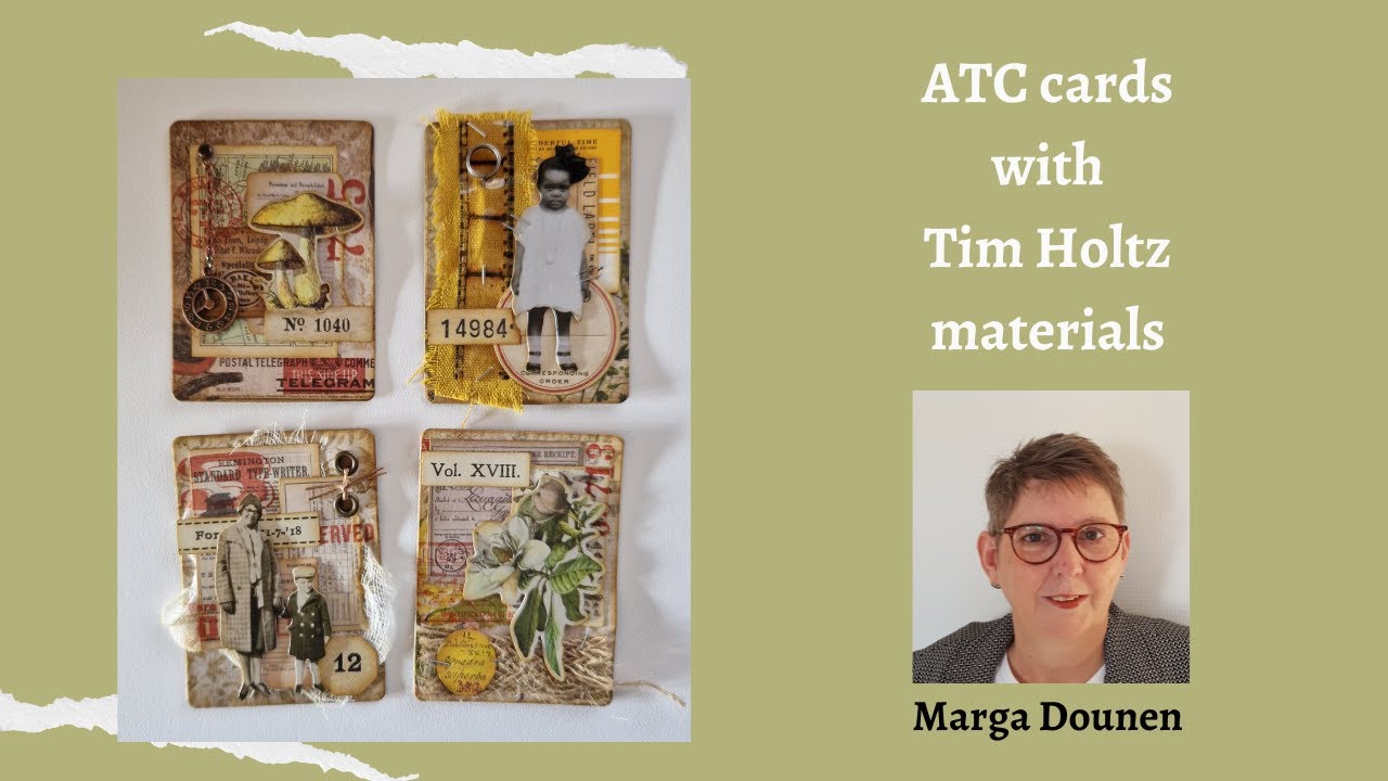 ATC cards with Tim Holtz materials - YouTube