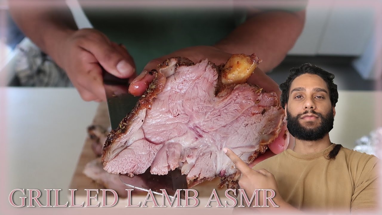 ASMR COOKING | Rotisserie lamb leg | ASMR relaxing beach noises | Ocean ...