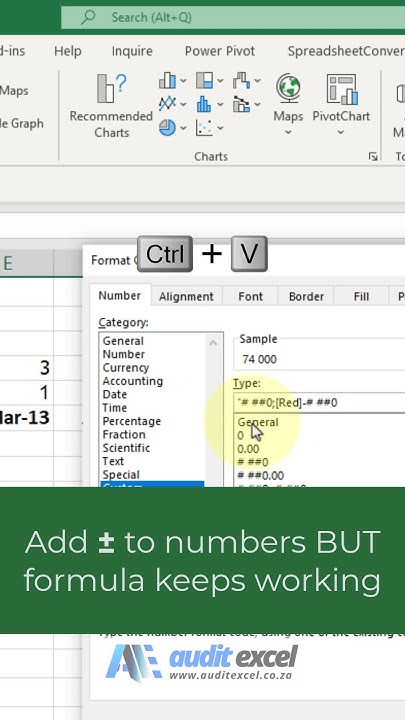 Plus Minus symbol in Excel WITHOUT breaking formula - YouTube