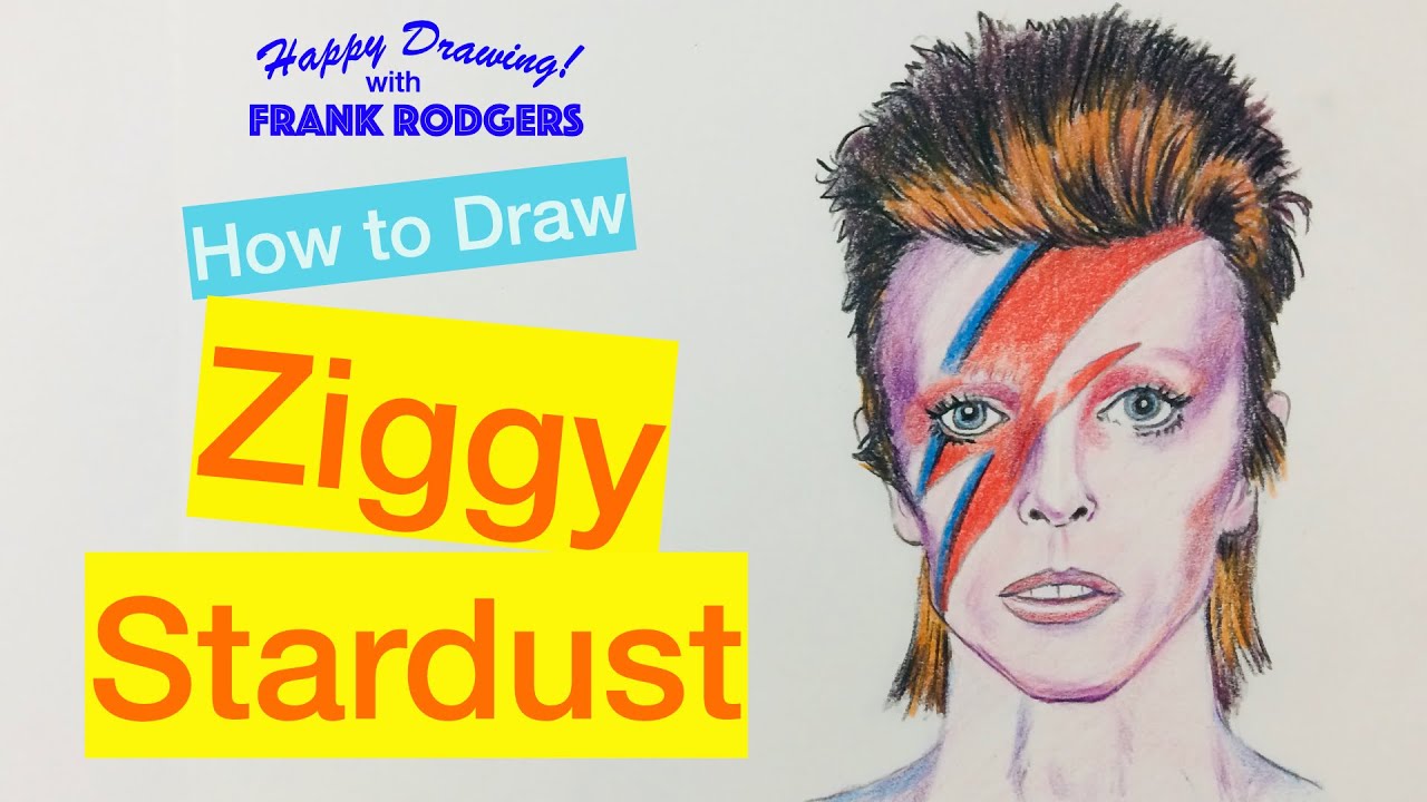 How to Draw Ziggy Stardust/David Bowie. Iconic Faces No 15. Happy ...