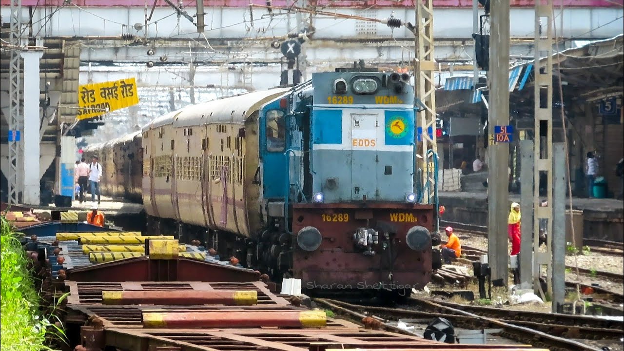 Rare Lucknow ALCo liveried Erode Diesel Shed WDM3A 16289 leads Bharat ...
