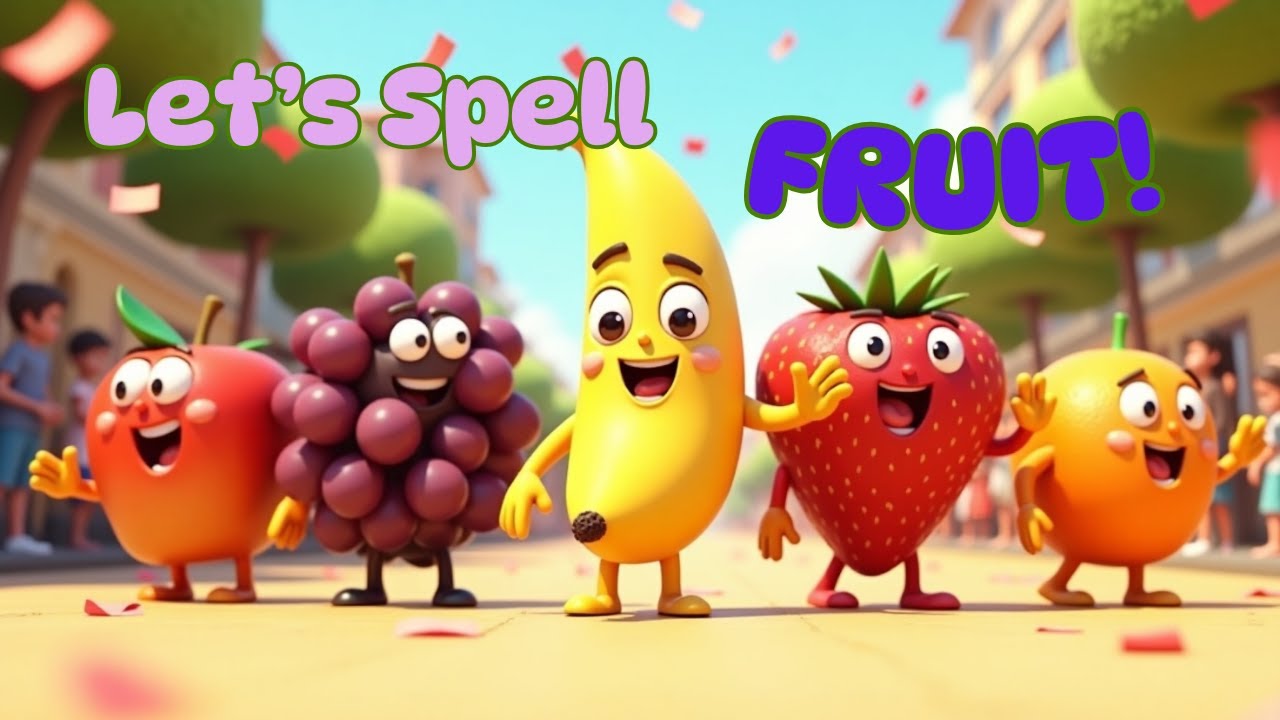 How to Spell FRUIT 🍎 | Fun Kids Spelling Song (Not FROOT!) - YouTube