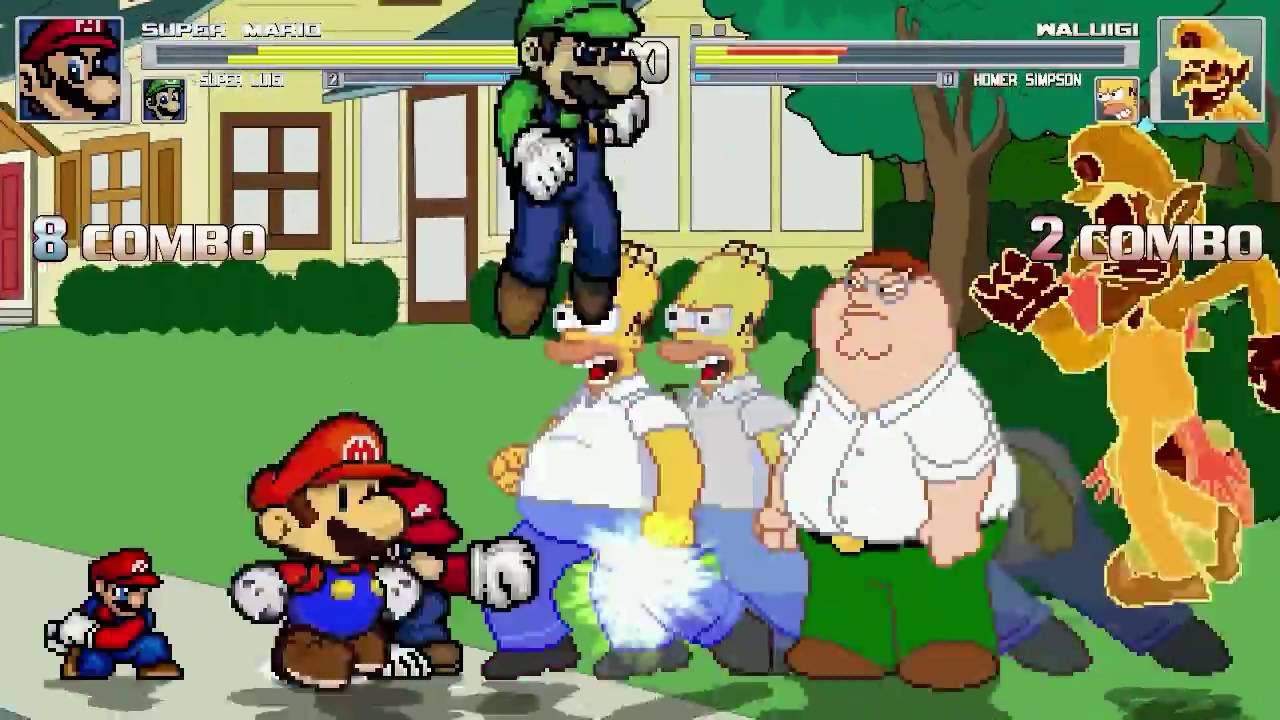 AN Mugen Request #686: Mario, Luigi, Paper Mario & Poc-Mario VS Waluigi ...