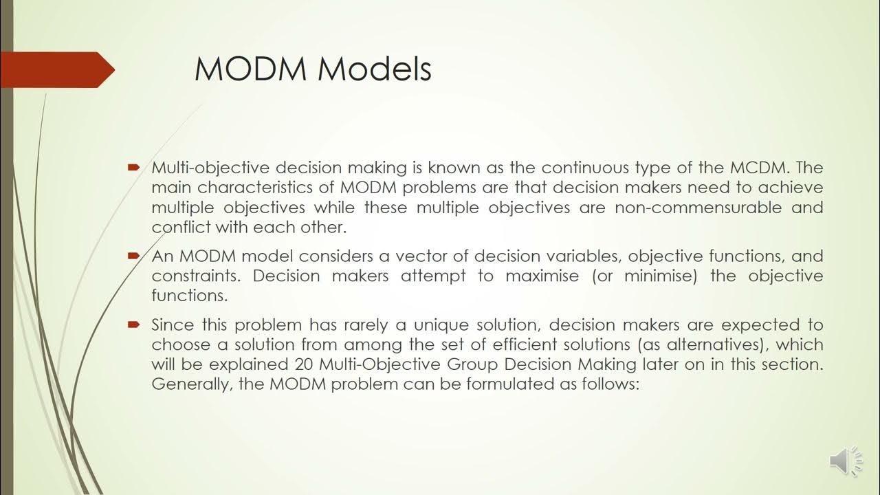 Multi objective Decision Making - YouTube