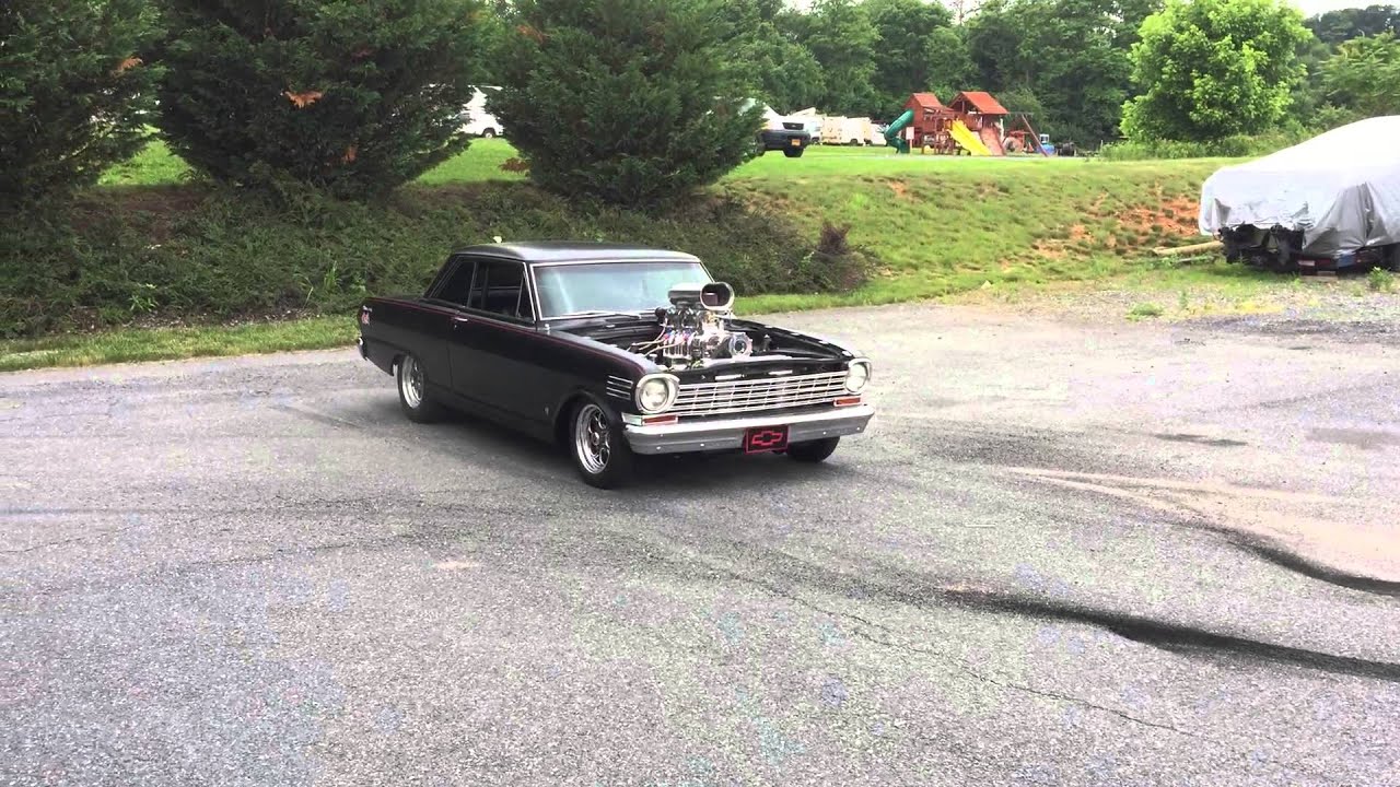 1962 Nova Rat Rod burnout - YouTube