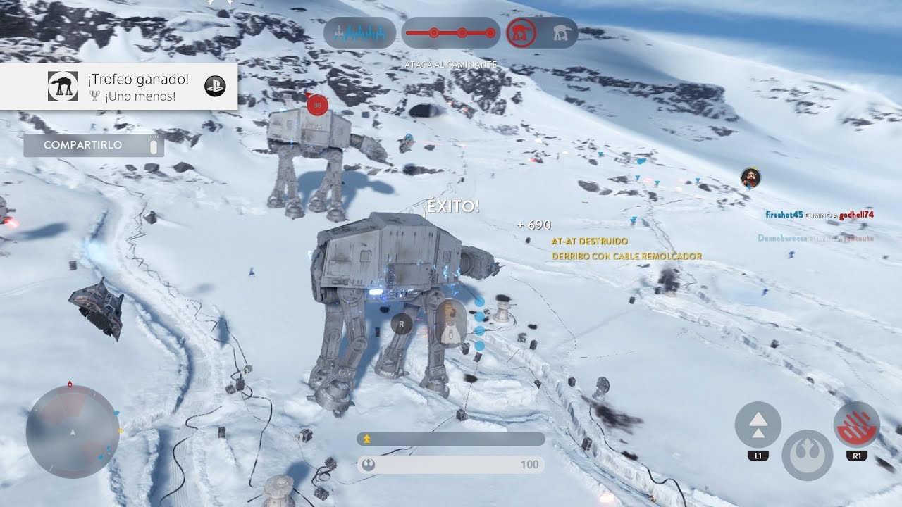 STAR WARS™ Battlefront™ Derribando caminantes AT-AT - YouTube