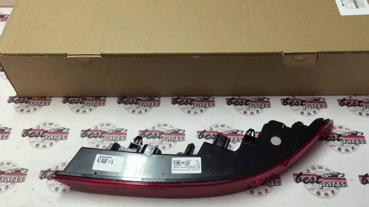 95863110610 Фонарь габаритный задний правый Porsche Cayenne 958 - YouTube