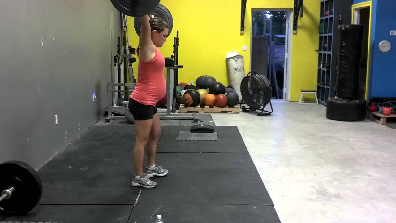 Crossfit Snatches-"Isabel" WOD-9 Months Pregnant - YouTube