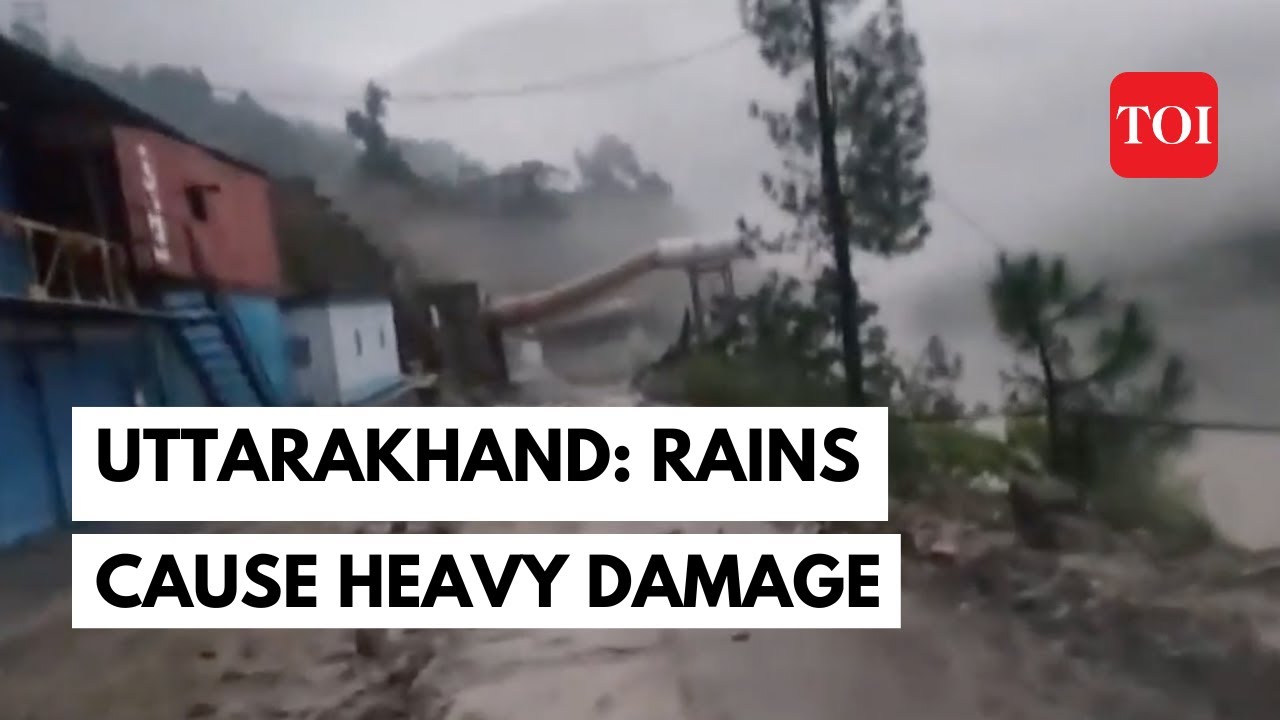 Watch: Heavy rains damage roads, buildings in Uttarakhand’s Pipalkoti ...
