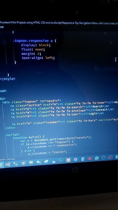 #03: How to Create Responsive Top Navigation with Icon Project of ...