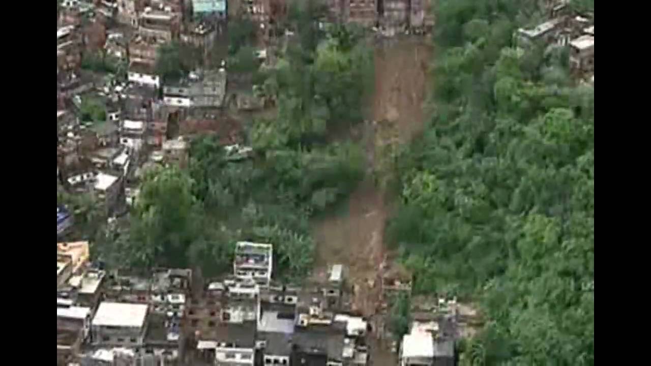 rain causes chaos and destruction in rio de janeiro 4/6/2010 - YouTube