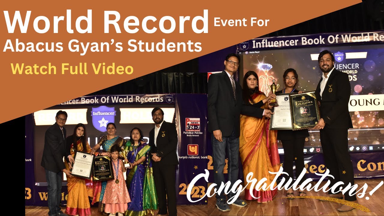 World Record Event For International Abacus Competition Winners - YouTube