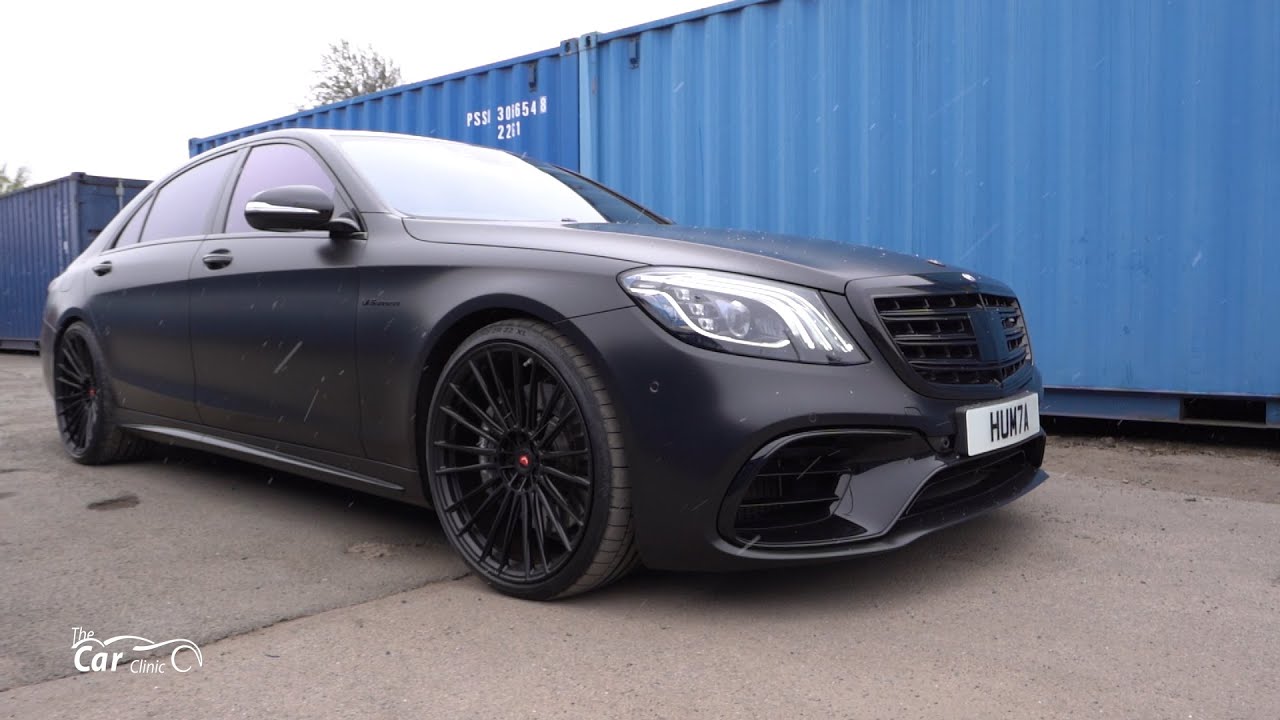 Mercedes-Benz S63 AMG - SATIN BLACK WRAP - VOSSEN ALLOYS - YouTube