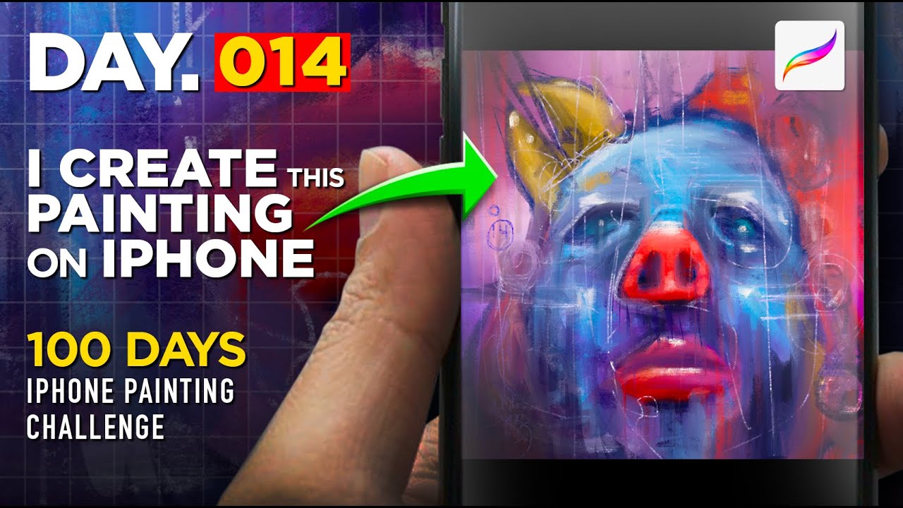 Procreate painting on iPhone | DAY 014 - YouTube