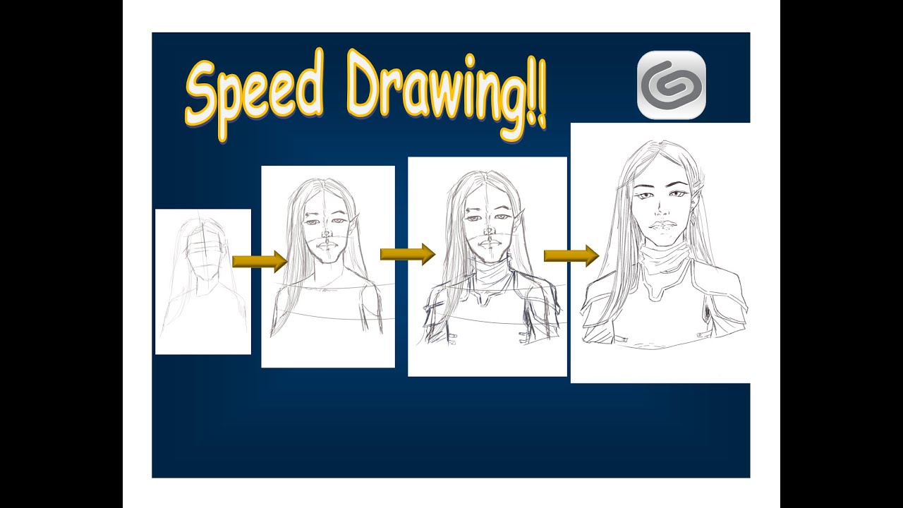 Fantasy Character's Face Speed Drawing - Clip Studio Paint - YouTube
