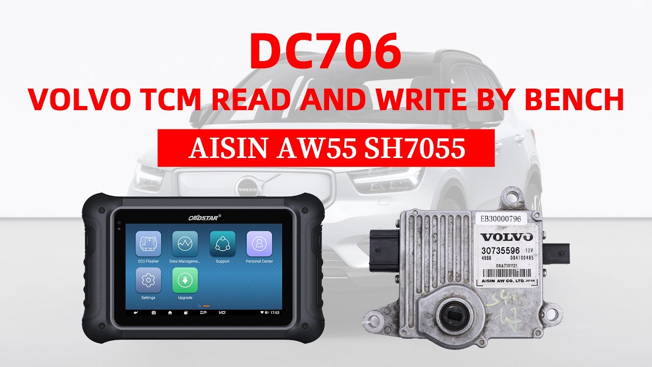DC706-VOLVO AISIN AW55 SH7055 TCM READ AND WRITE BY BENCH - YouTube