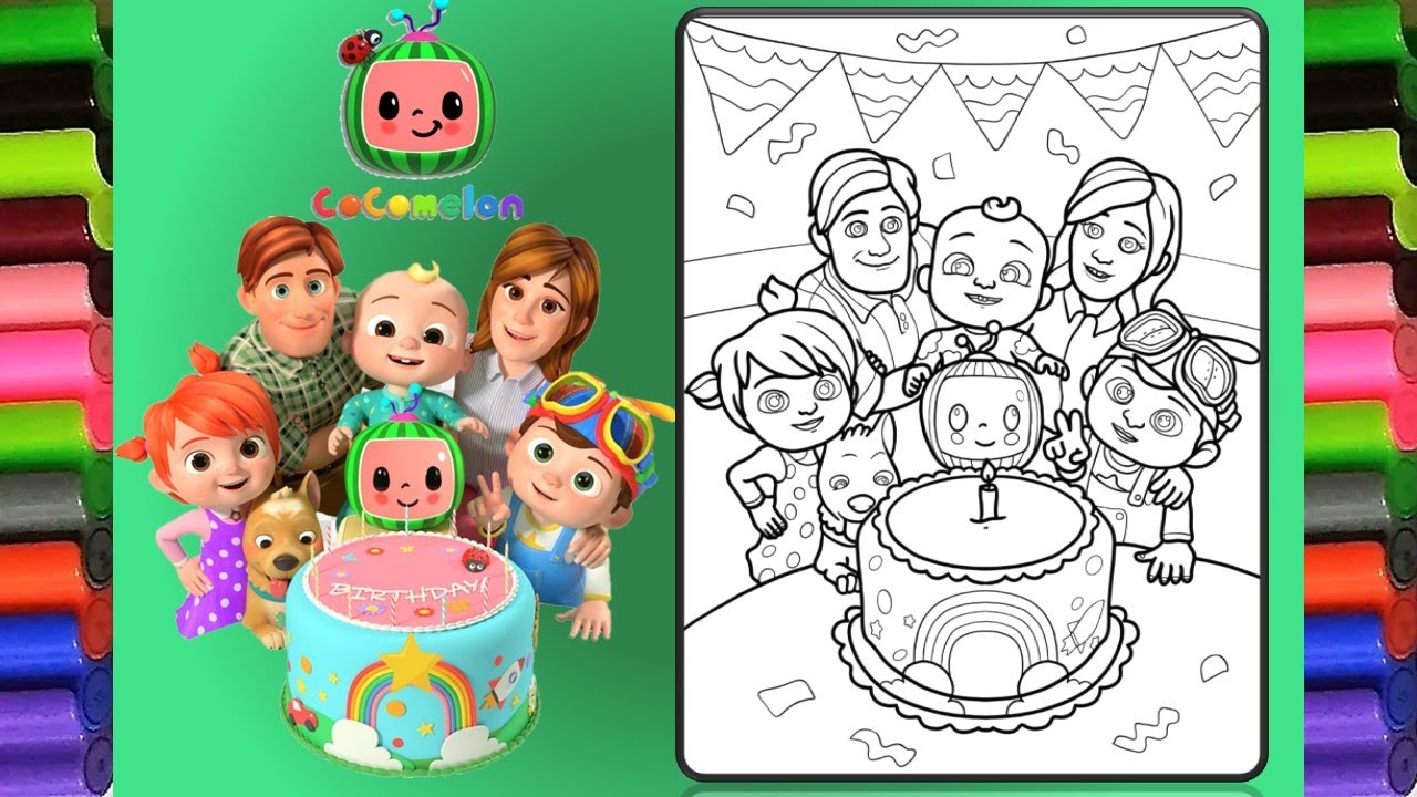 Cocomelon Drawing and Coloring | How to draw Cocomelon for Kids ...