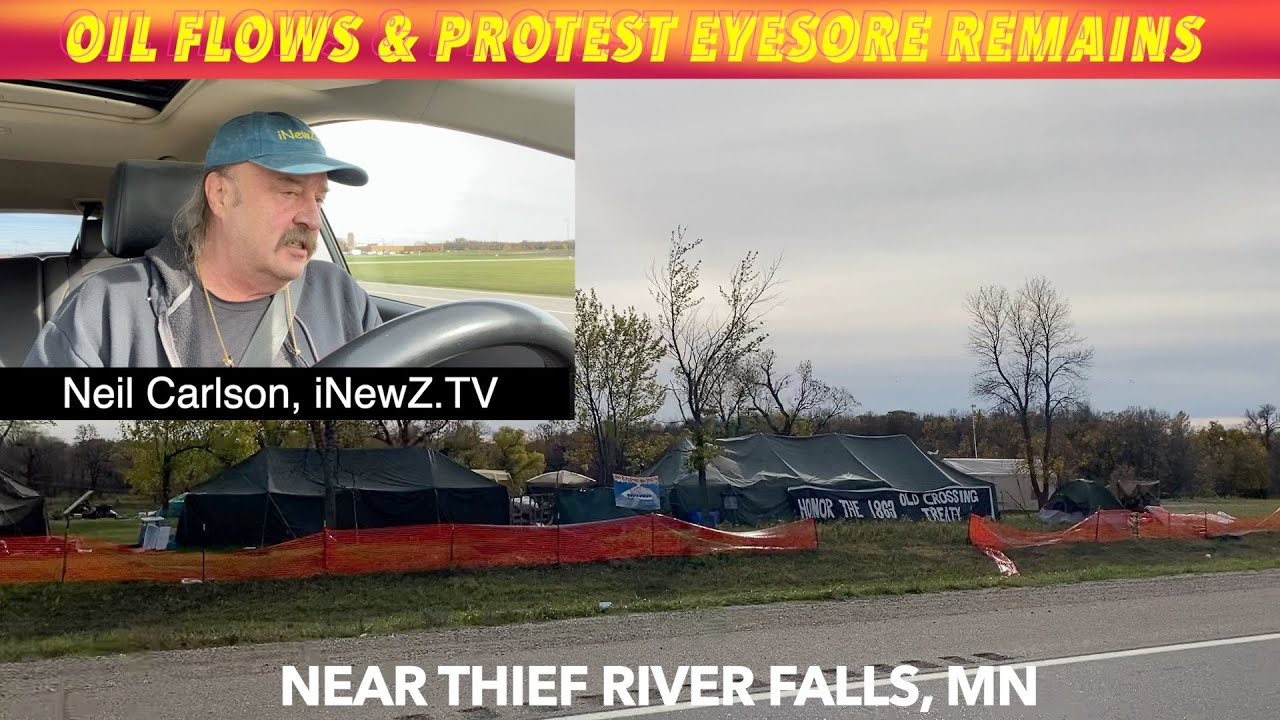 Oil Flows, But Protest Eyesore Remains - YouTube