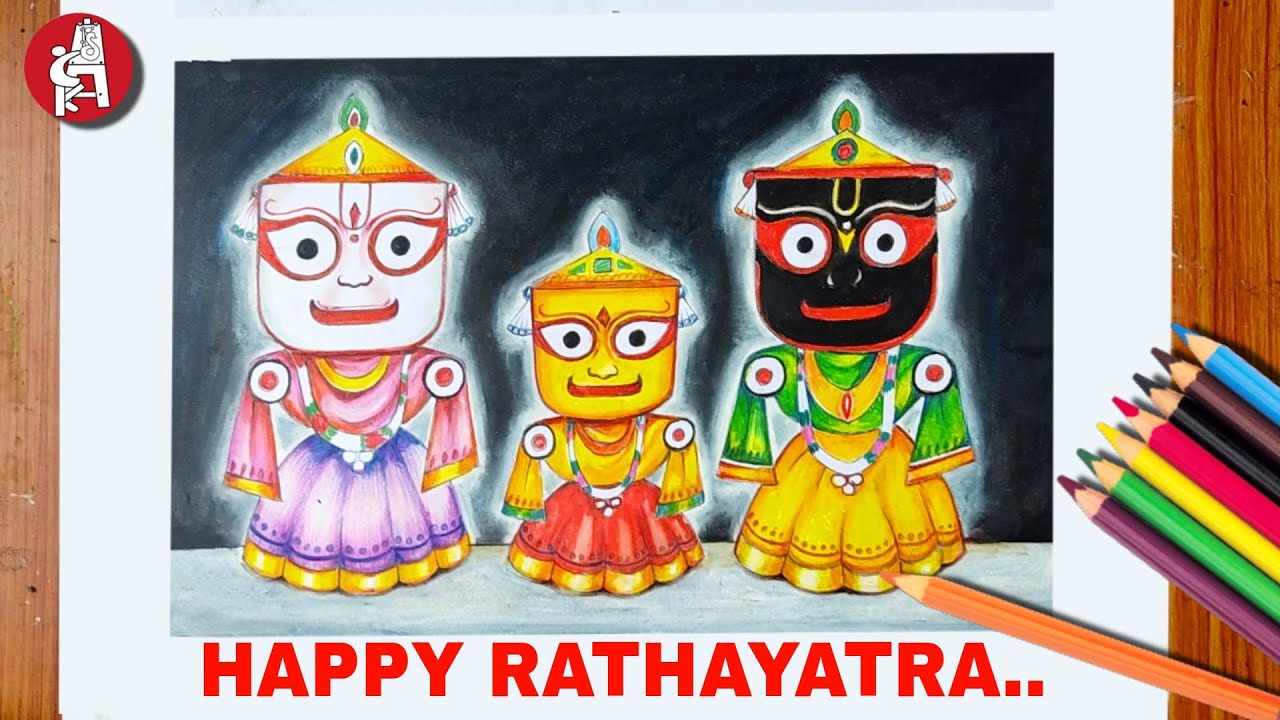 HOW TO DRAW LORD JAGANNATH WITH VERY EASY STEPS/ DRAW #PURI- JAGANATH ...