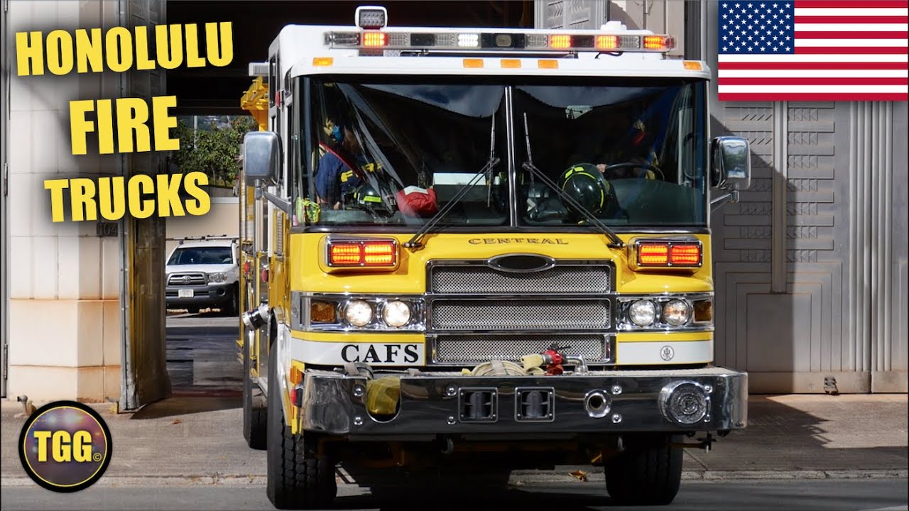 [Hawaii] Honolulu Fire Dept. Engine 1 & Ambulance Responding + Bonus ...