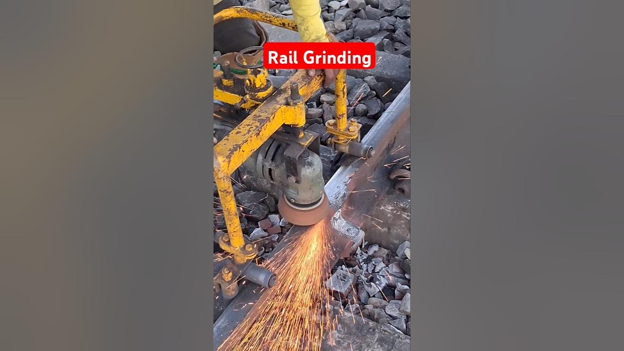 Rail Grinding After Thermit Welding #railway #grinding #railwork #thermitwelding #destressing # ...