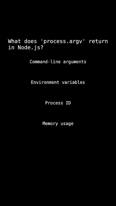 Nodejs | What does 'process.argv' return in Node.js? | Qno.140 - YouTube