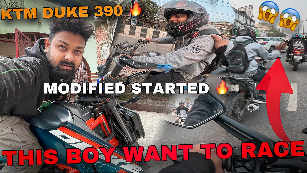 THIS BOY WANT RACE 😱 | MODIFIED KTM DUKE 390 🔥 - YouTube
