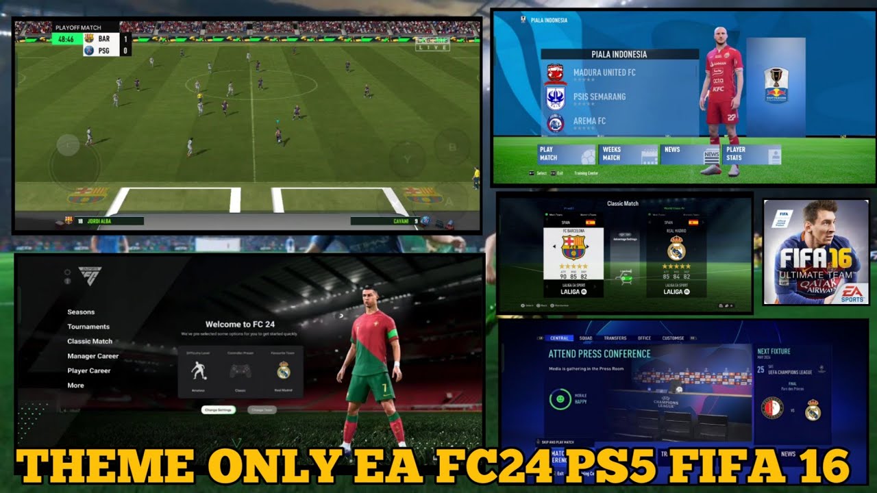 THEME ONLY EA FC24 PS5 PATCH FIFA 16 ANDROID OFFLINE - YouTube