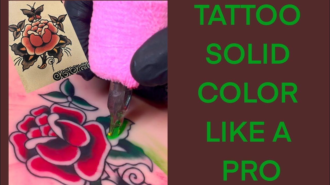 HOW TO TATTOO Solid Color ! Quick tutorial ..💥 - YouTube
