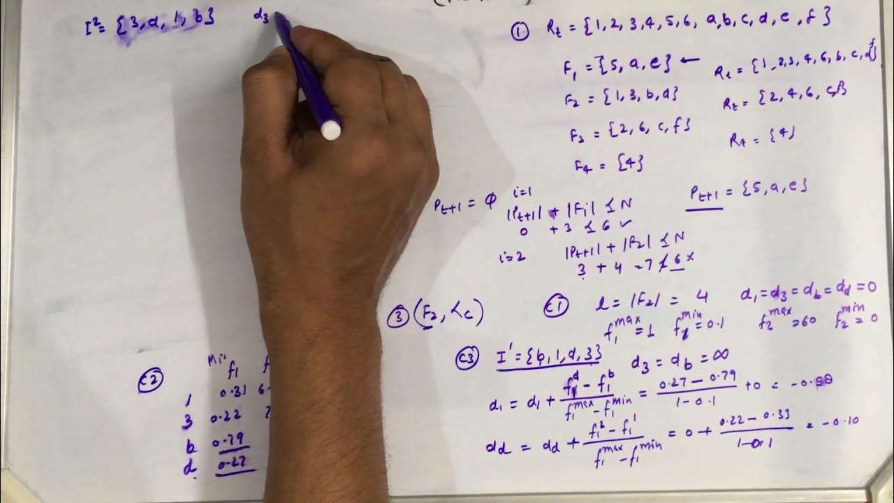 Complete solved example of a Multi-objective Problem using NSGA-II (part-2) - YouTube