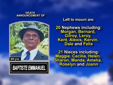 Baptiste Emmanuel ~ Long Obituary
