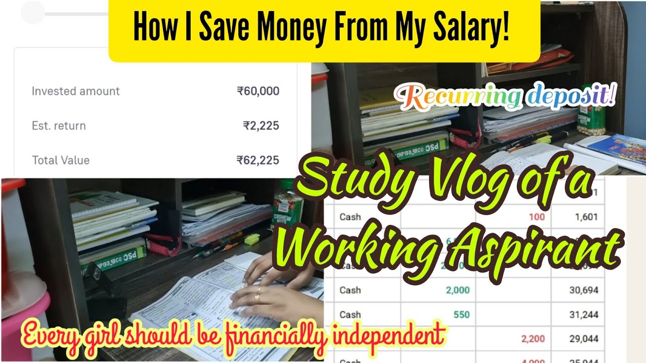 STUDY VLOG OF A WORKING PSC ASPIRANT || PSC STUDY VLOG|| RECURRING DEPOSITS || INVESTMENT METHOD ...