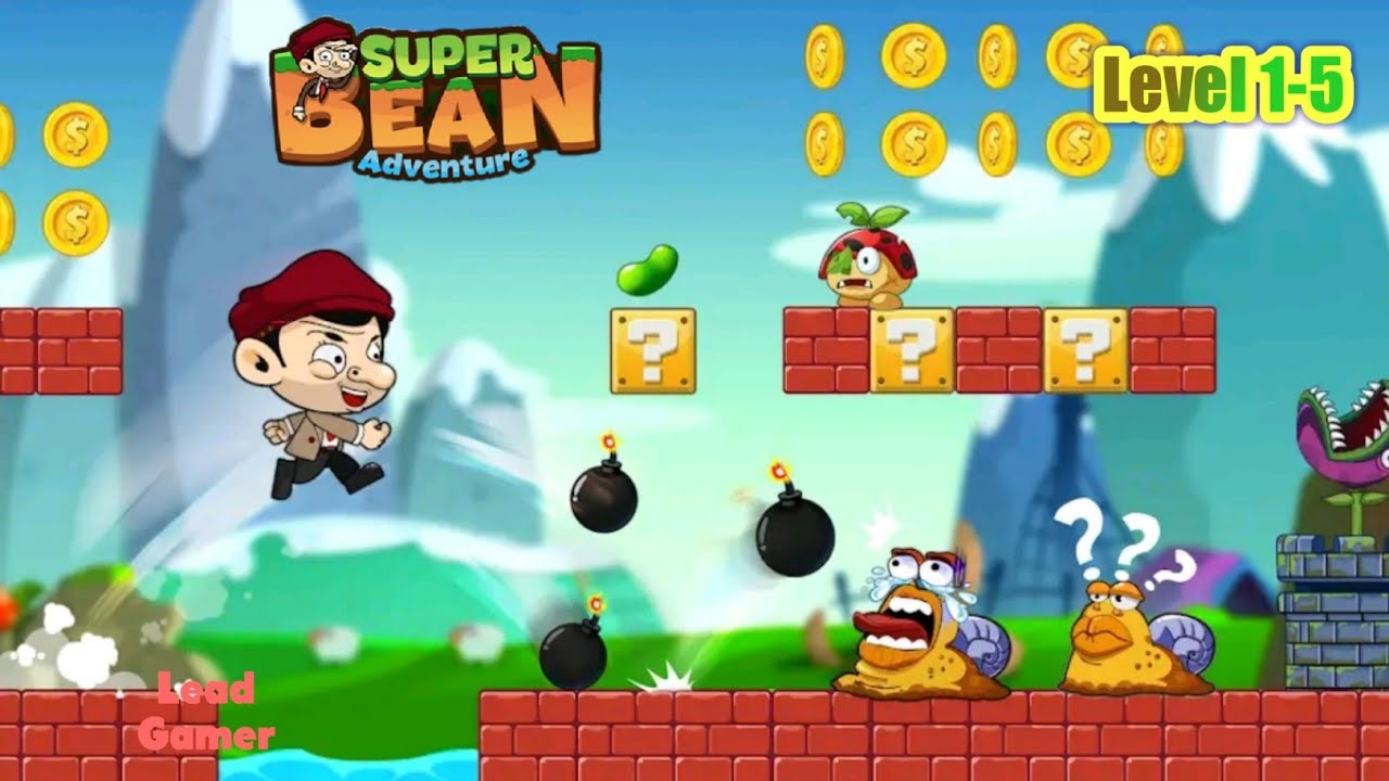 Super bean Adventure Run Game Level 1-5 #gameplay #gaming #games - YouTube