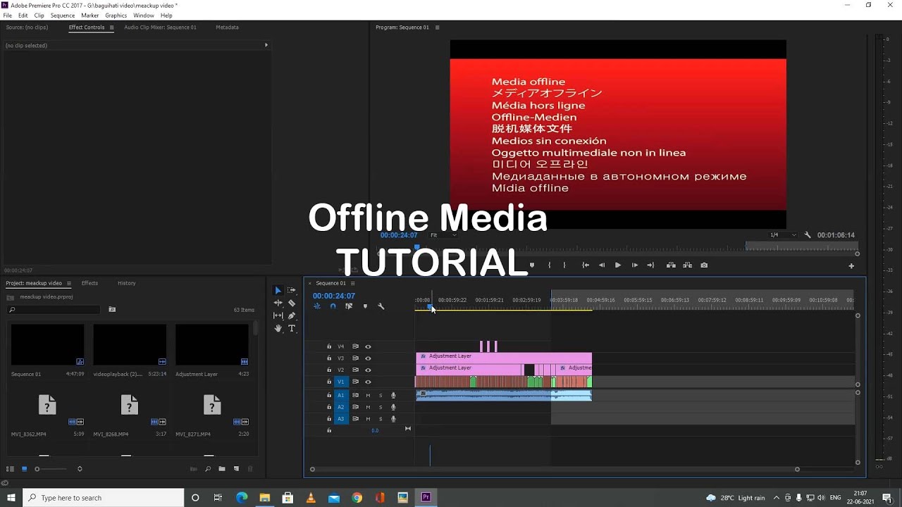 Relinking Offline Media in Premiere Pro - YouTube