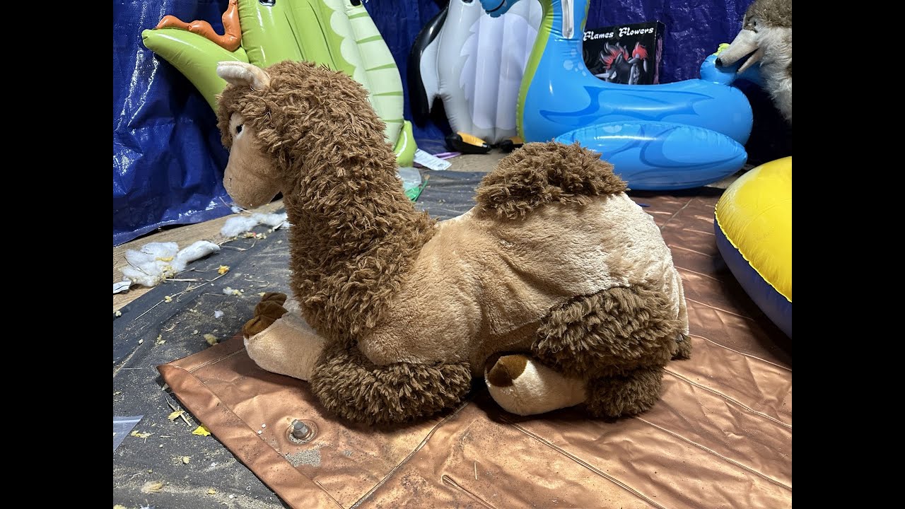 Quick Shredding Stuffed Animal Camel Destroy Pull Apart - YouTube